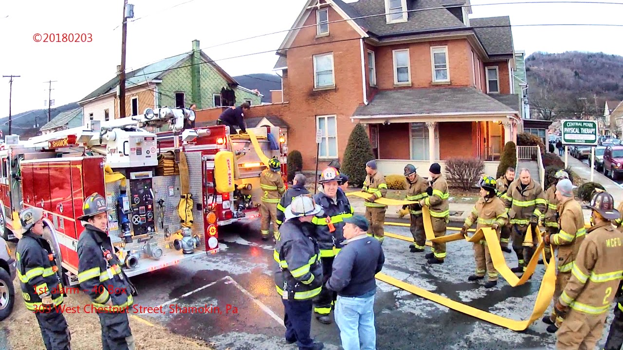 20180203 1st alarm duplex fire, Shamokin - YouTube