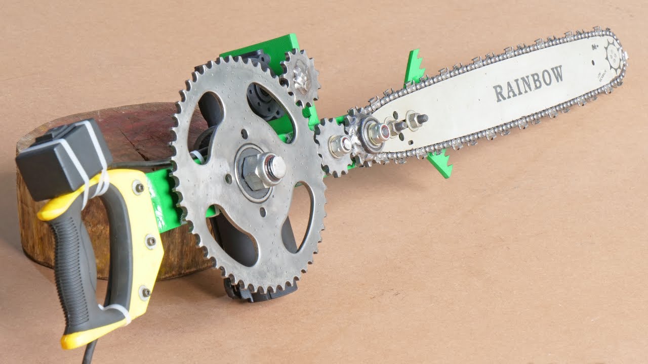 How To Make A Simple Chainsaw Machine | DIY - YouTube