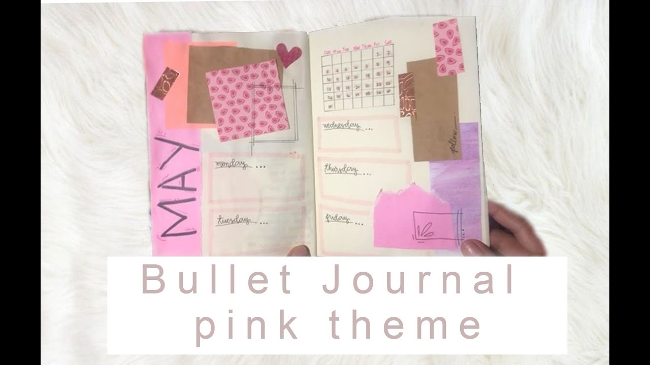 bullet journal for beginners ~ pink theme - YouTube