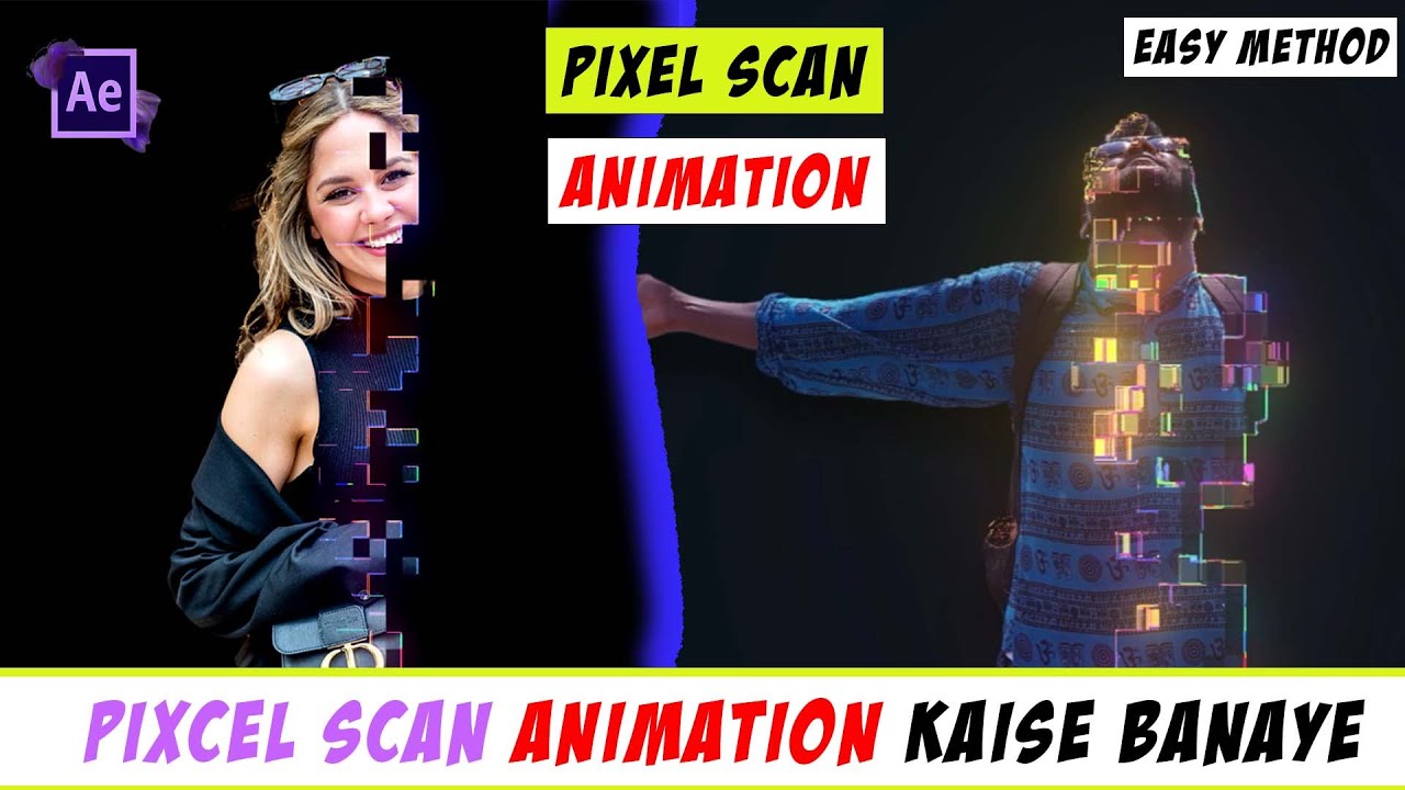 Pixel Scan Animation Tutorial in After Effects | No Plugins (Hindi ...