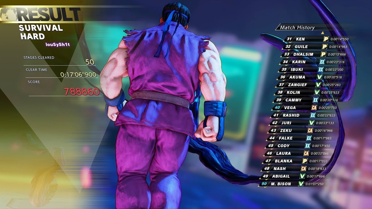 Street Fighter V Arcade Edition - Hard Survival with Ryu - YouTube