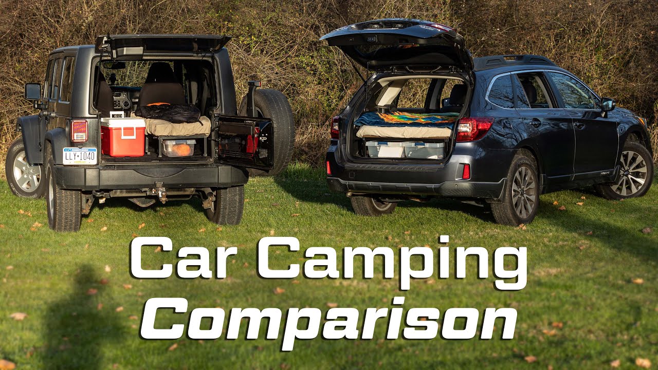 Car Camping Setup COMPARISON | 1 Person vs. 2 Person | Jeep vs. Subaru ...