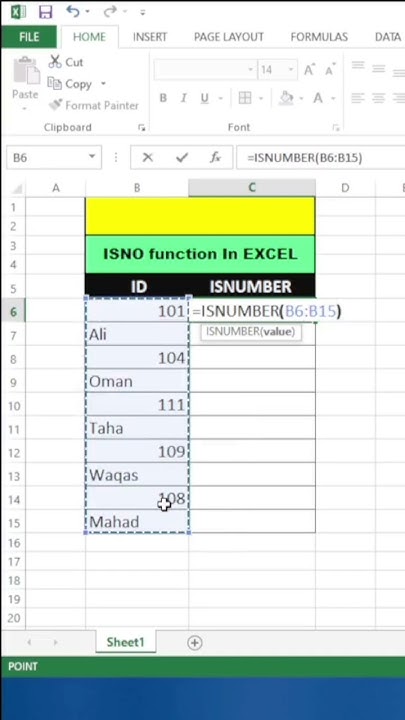 Isnumber Function In Excel Excel Shorts Youtube