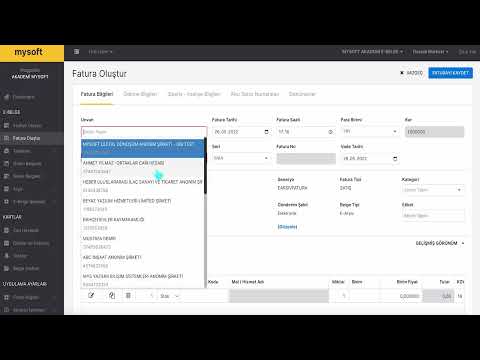 Mysoft Portal E-Arşiv Fatura oluşturma