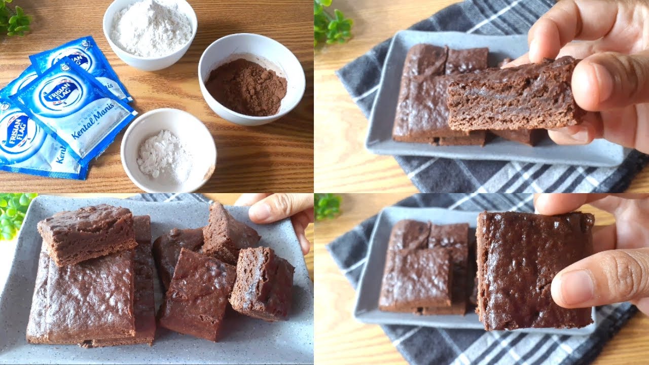 TANPA OVEN CUMA 4 BAHAN TAKARAN SENDOK!!CAKE COKLAT SIMPEL - YouTube