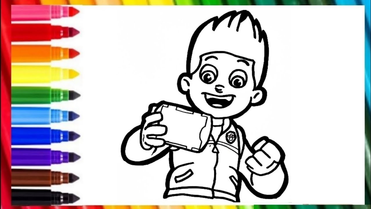 Drawing Ryder from Paw patrol easy Drawing Sketching tutorial for kids ...