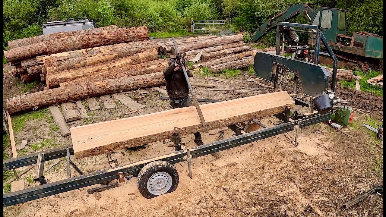 Timber Framed Barn Part 12 Milling Milling And More Milling - YouTube