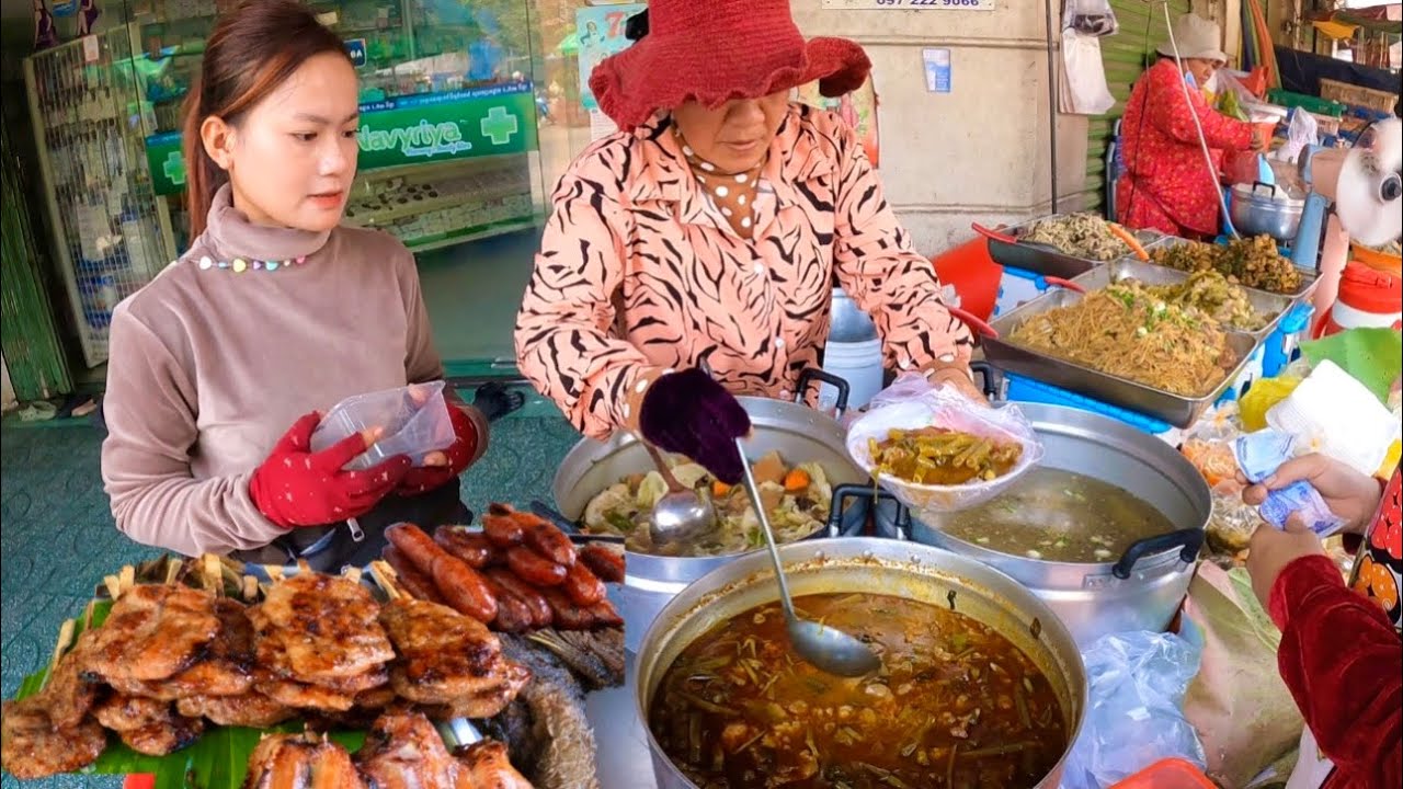Best Cambodian street food 2023 | Tasty Khmer food, Grilled Fish, Pork ...