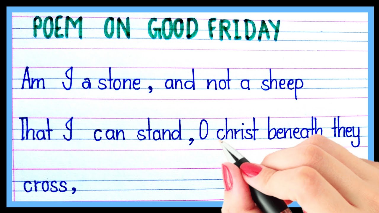 Poem on Good Friday in english | Good Friday par poem english me - YouTube