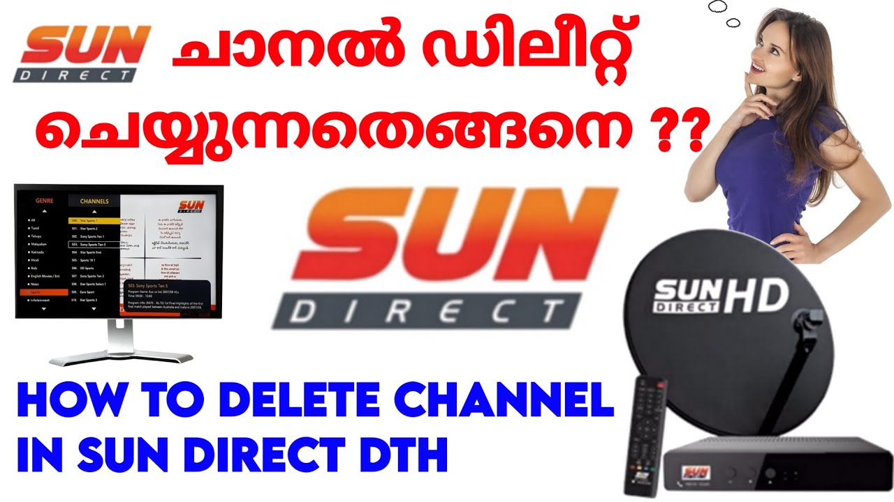 how to remove channel in sun direct malayalam | sun direct channel ...