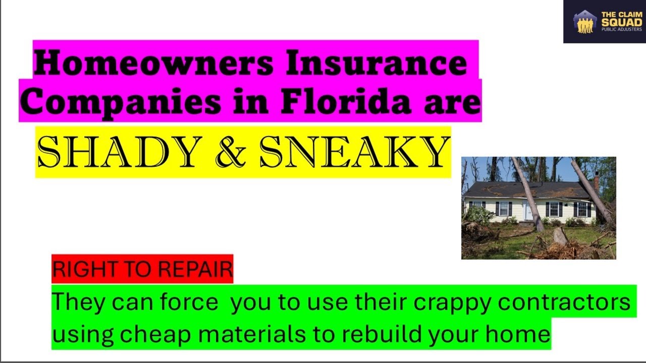 Homeowners Insurance companies in Florida are Shady and Sneaky - YouTube
