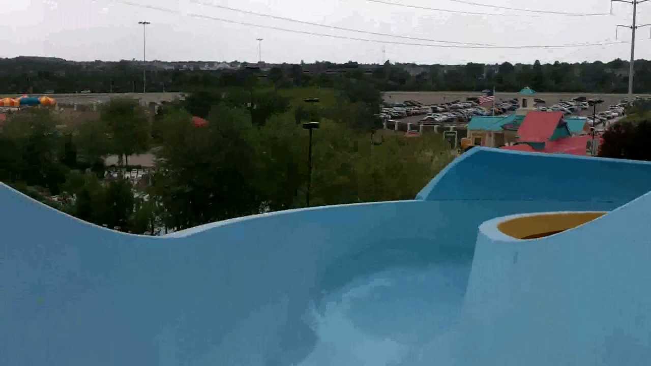 Kings Island 2012 - Paradise Plunge Yellow Water Slide - YouTube