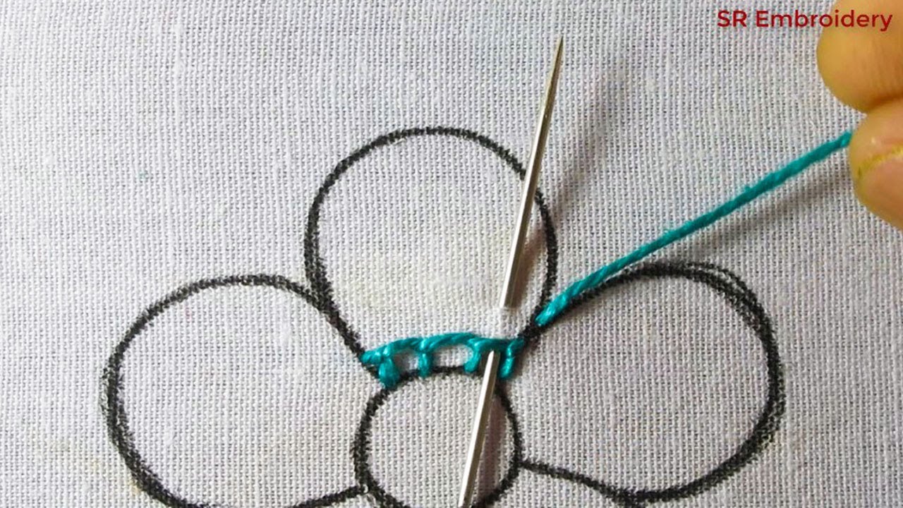 Hand Embroidery New Net Stitch Needle Work Amazing Flower Design With ...