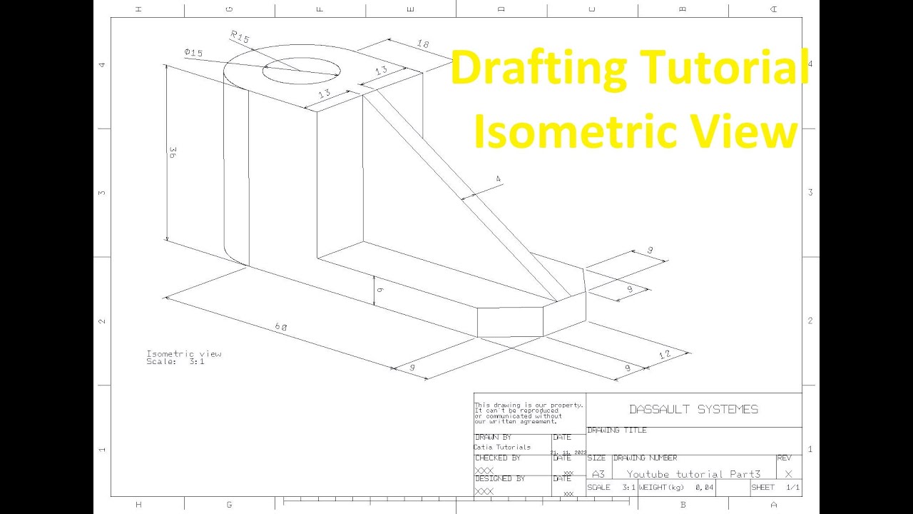 CATIA Drafting Isometric View Tutorial for Beginners - YouTube
