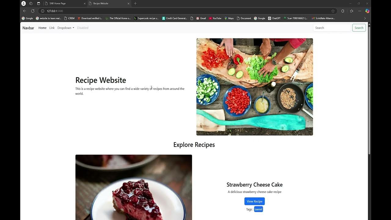 Build a recipe template using bootstrap part 4 - YouTube