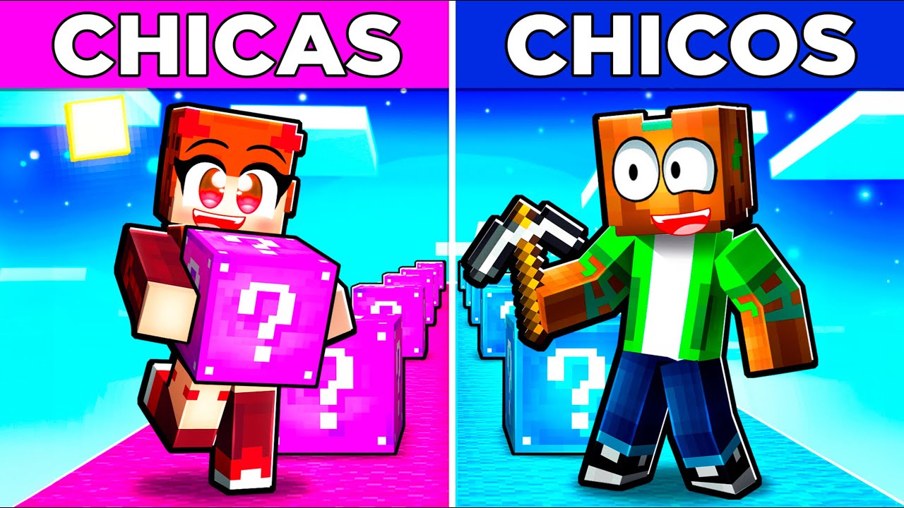 Desafío de LUCKY BLOCK de CHICO vs LUCKY BLOCK de CHICA (Minecraft ...