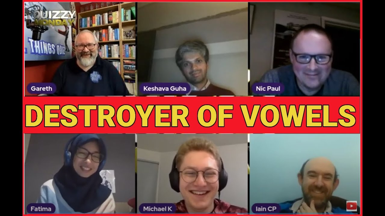 DESTROYER OF VOWELS - Quizzy Monday 26th September 2022 - YouTube