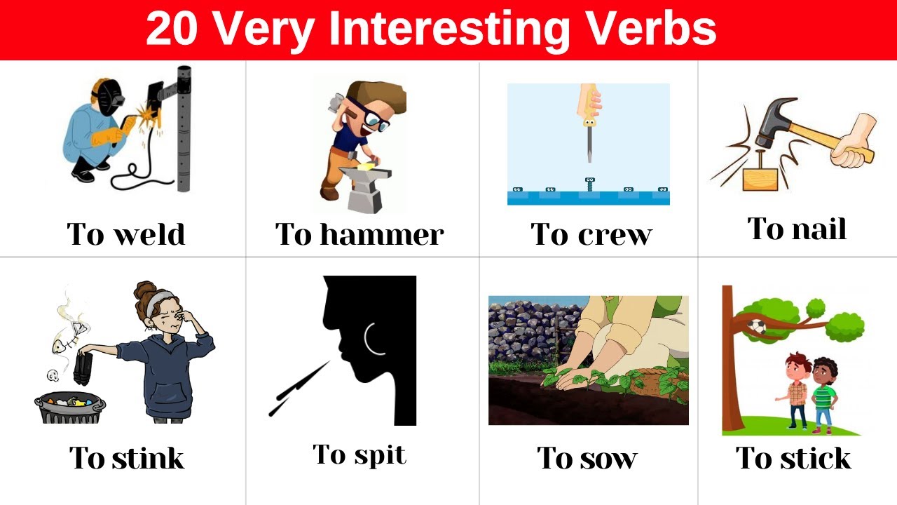 Lesson 43: Learn 42 Very Interesting Verbs | English Vocabulary with ...