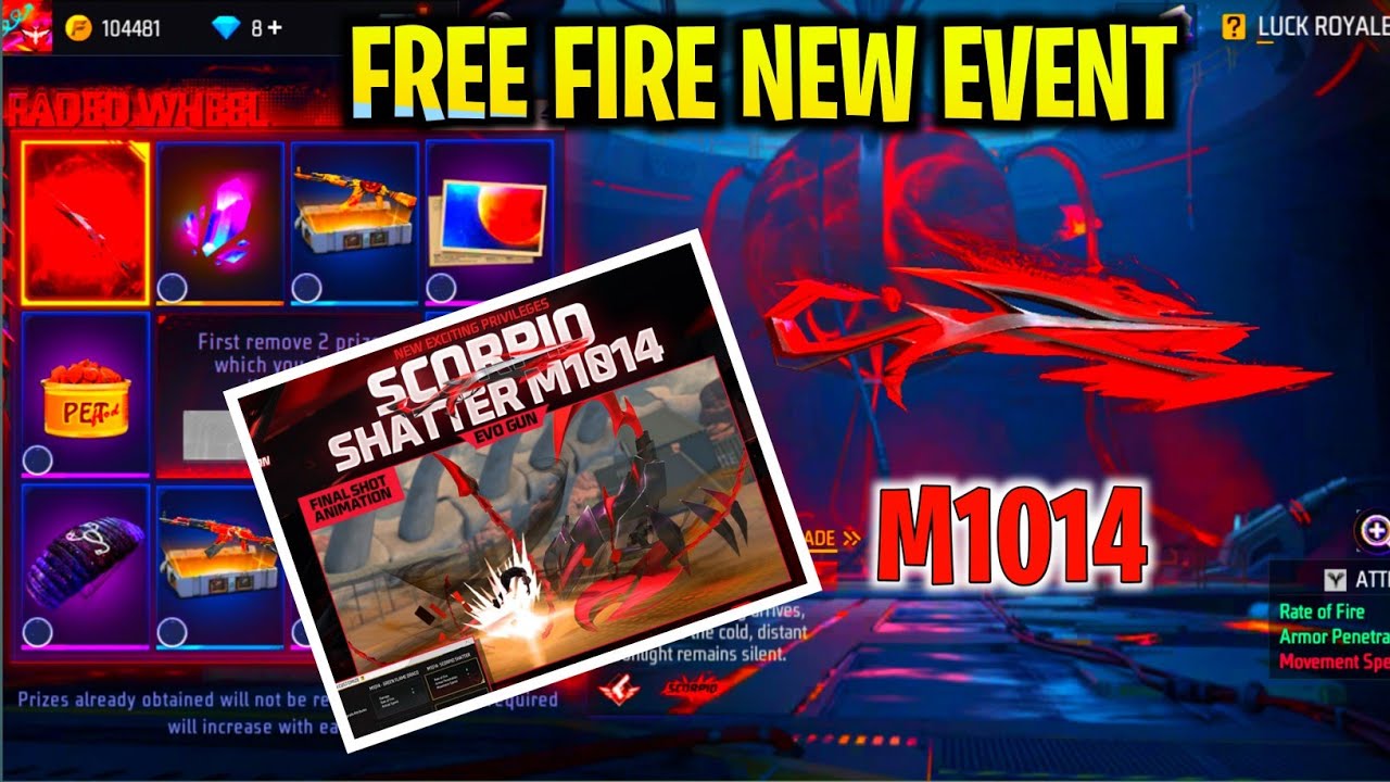 FREE FIRE NEW SCORPIO SHATTER M1014 EVO FADED WHEEL EVENT - FREE FIRE ...