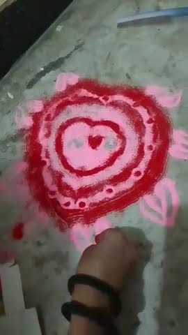 #how to draw heart shape rangoli #rangoli #upload #short - YouTube