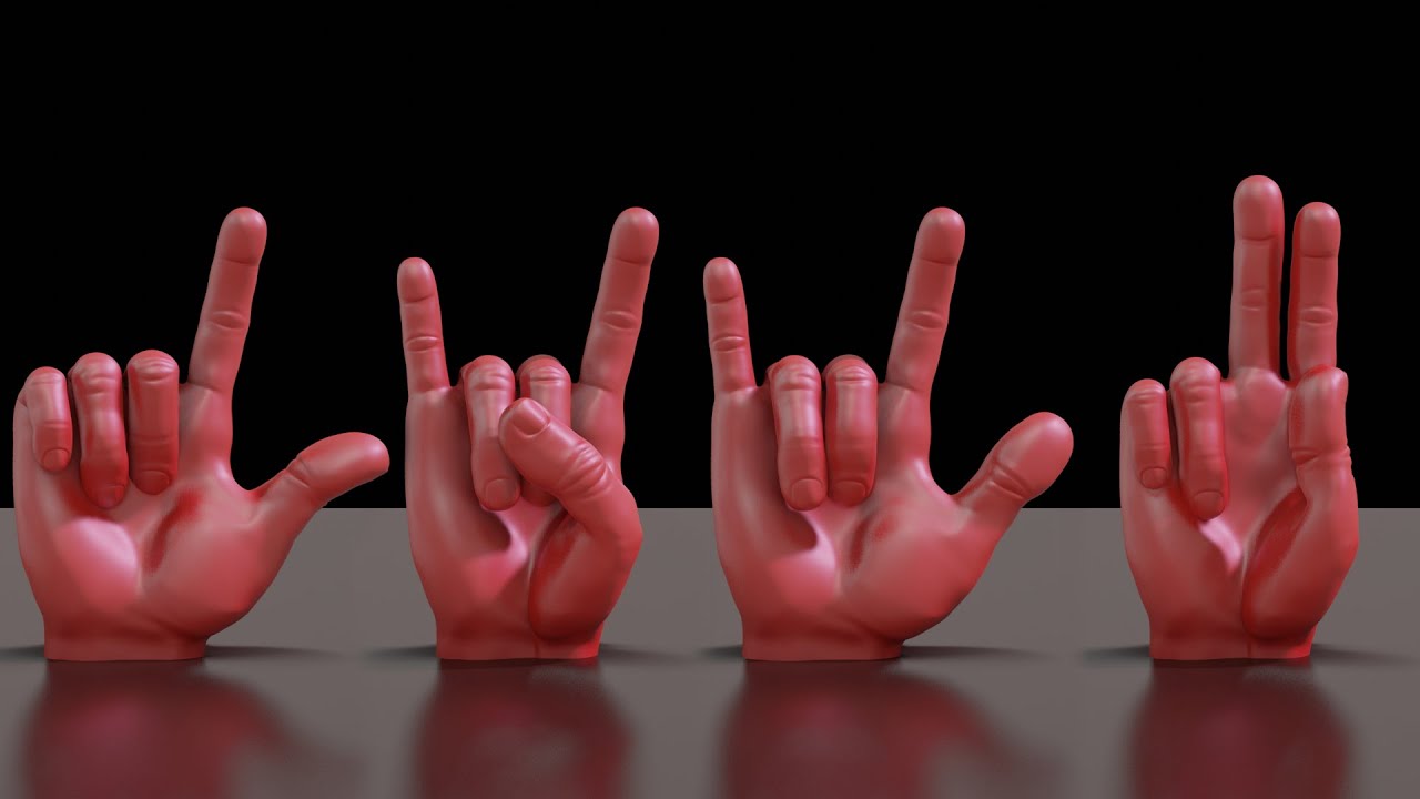 Hand Gestures | Rigged in Blender - YouTube