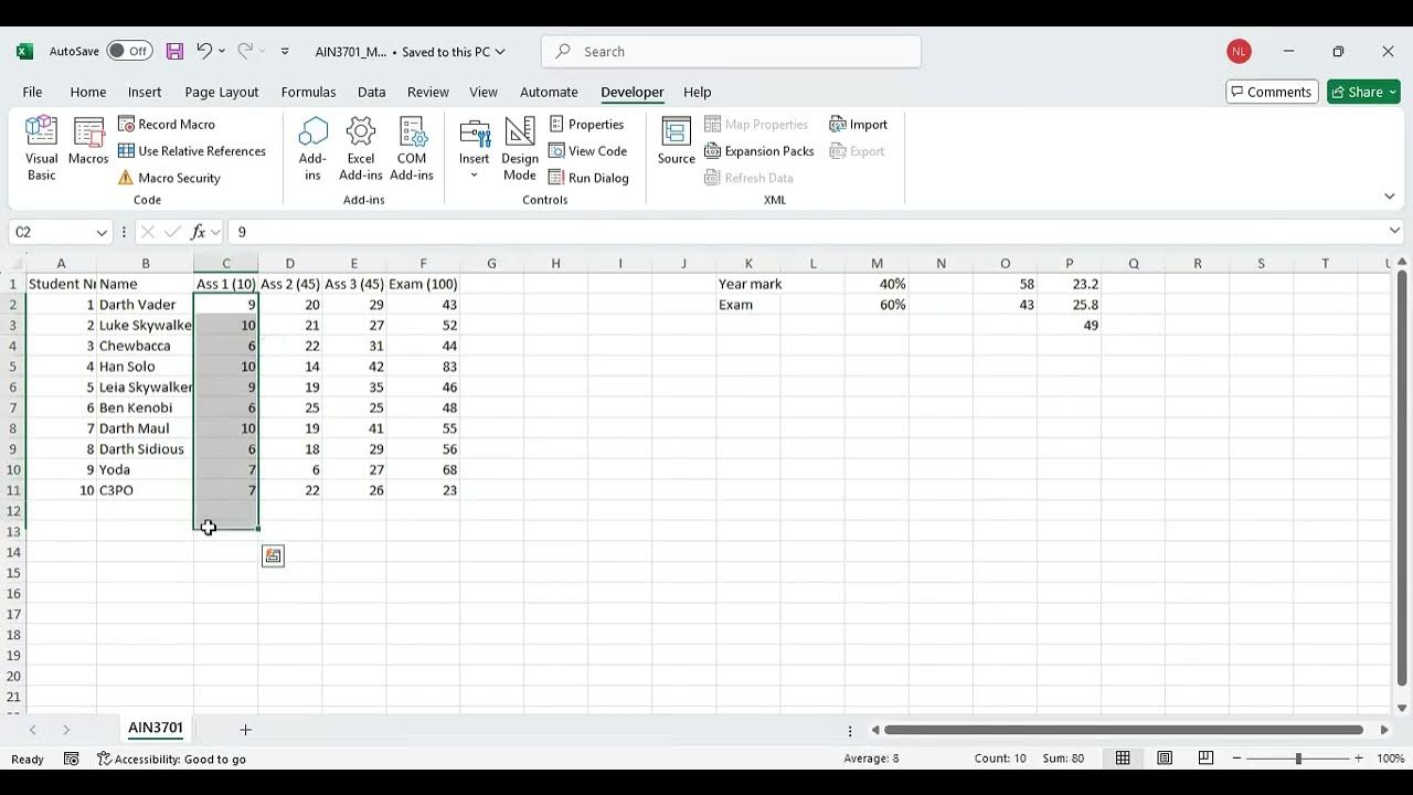 AIN3701: For next loops, If Statements, Sub Procedure vs Function - YouTube