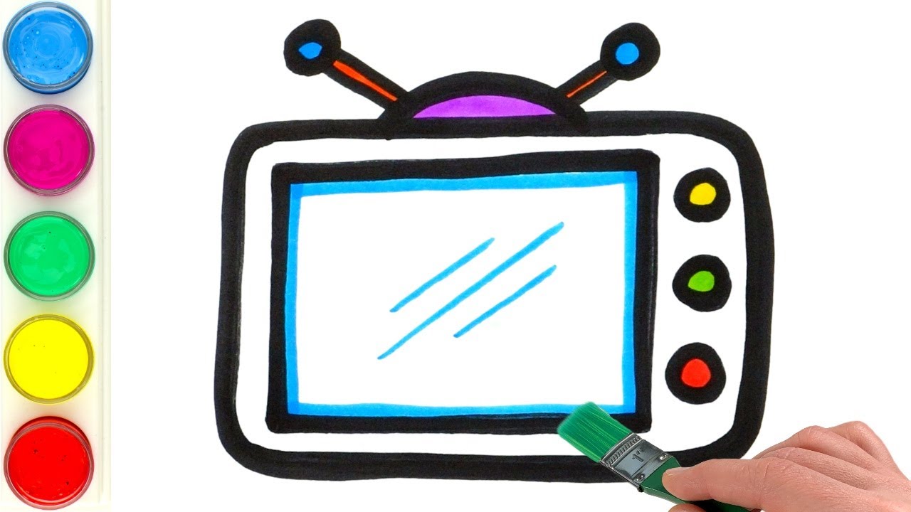 How to Draw a TV | Drawing, Painting and Coloring for Children | Art ...