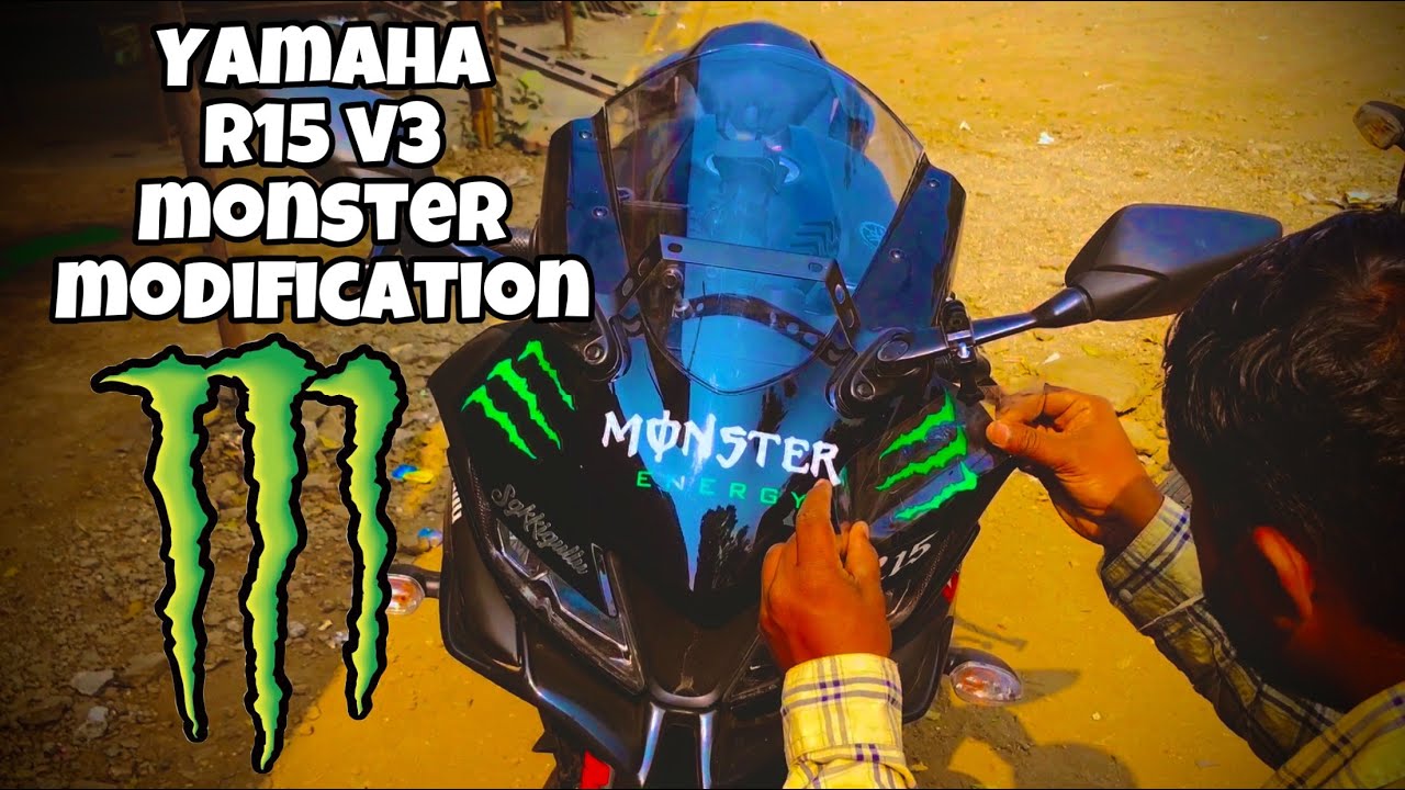 Yamaha r15 v3 modified | R15 v3 sticker modification | monster look ...