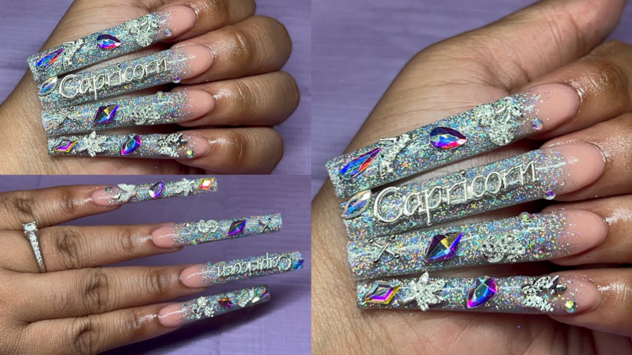 GLITTER OMBRE ACRYLIC NAILS | BEGINNER FRIENDLY ACRYLIC APPLICATION ...