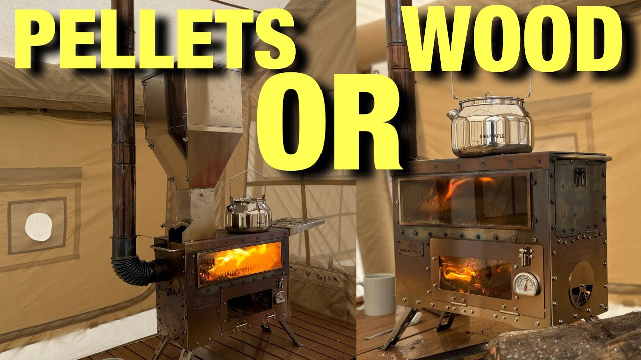 Pellet Stove OR WOOD STOVE Hori5 Hot TENT STOVE - YouTube