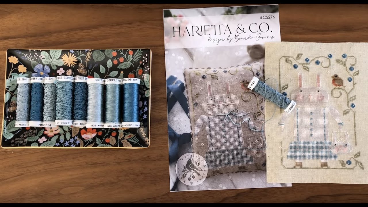 Tutorial: embellishing cross stitch with silk wrapped gimp - YouTube