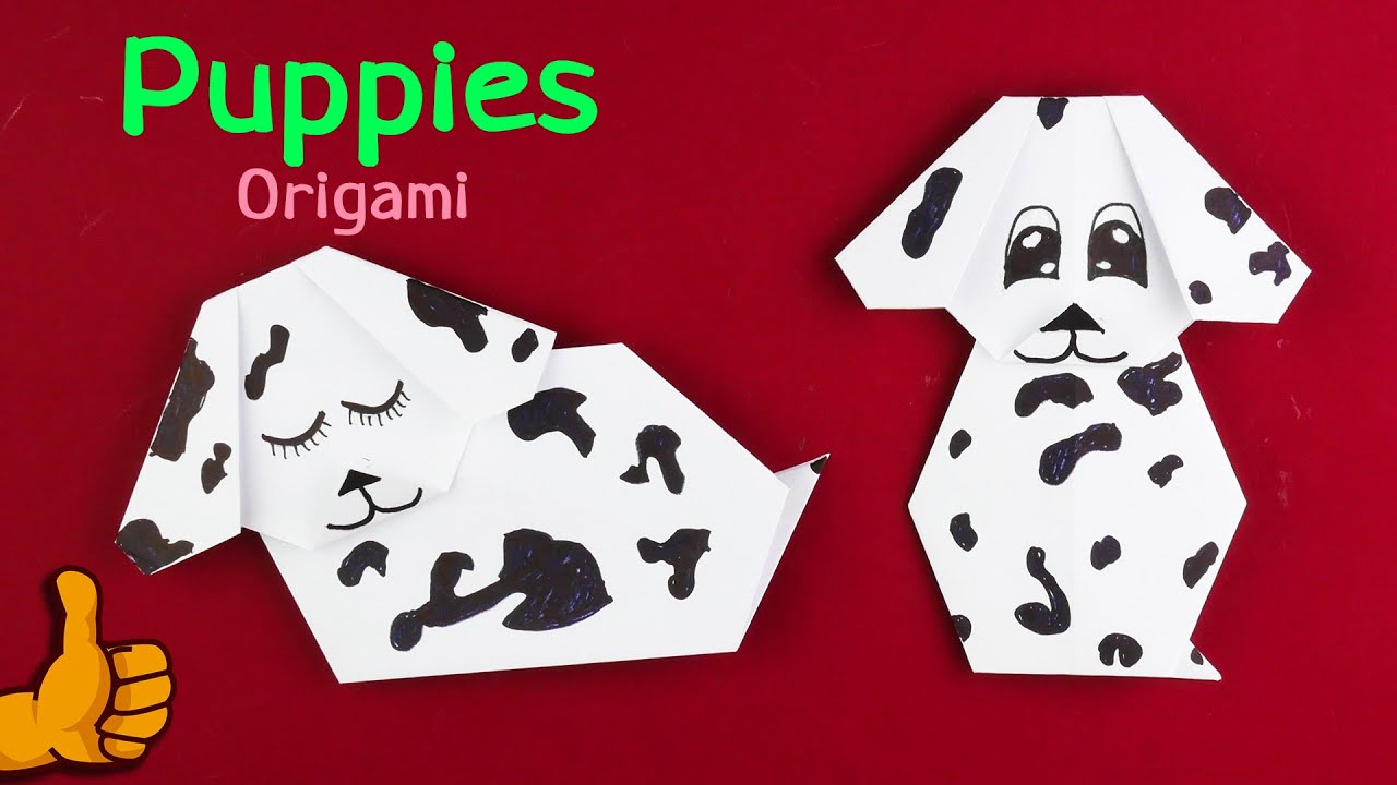 How to make origami paper dog. [Dalmatian puppies] - YouTube