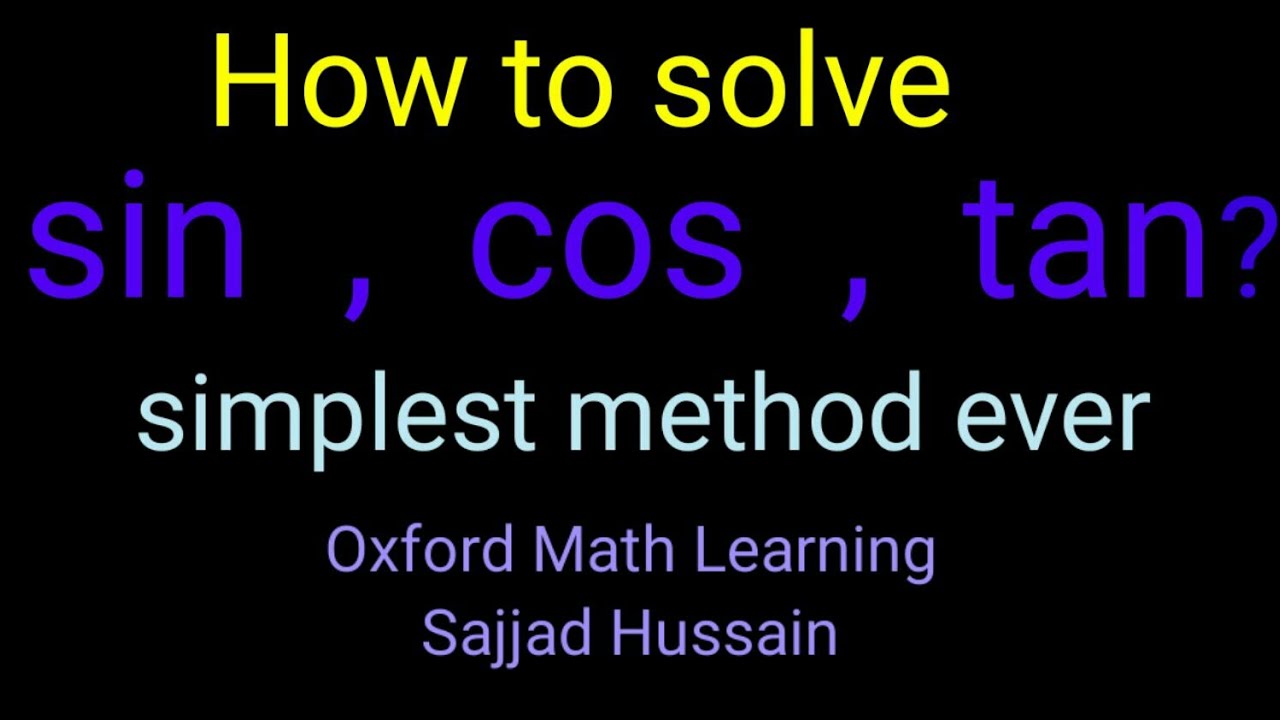 Sin Cos Tan Concept and complete explanation with examples - YouTube