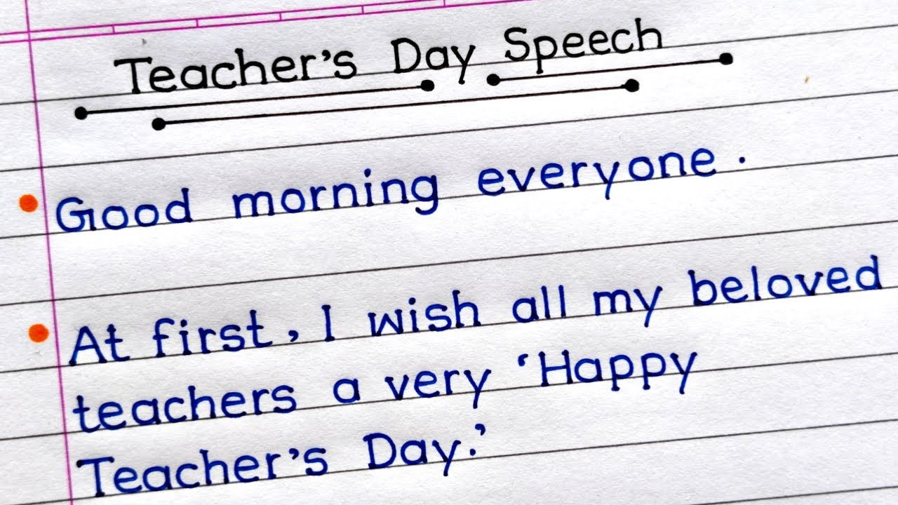 Teachers Day Speech In English | Speech On Teachers Day In English ...