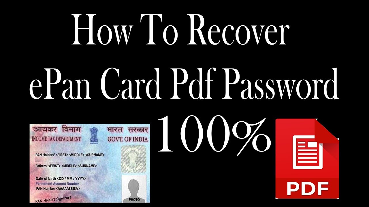 How To Recover ePan Card Pdf Password - YouTube