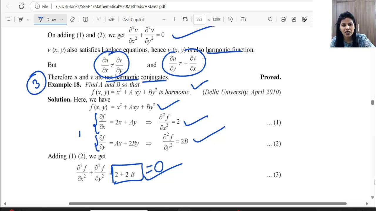 L-3, Harmonic Functions, Method to Find the Conjugate Function - YouTube