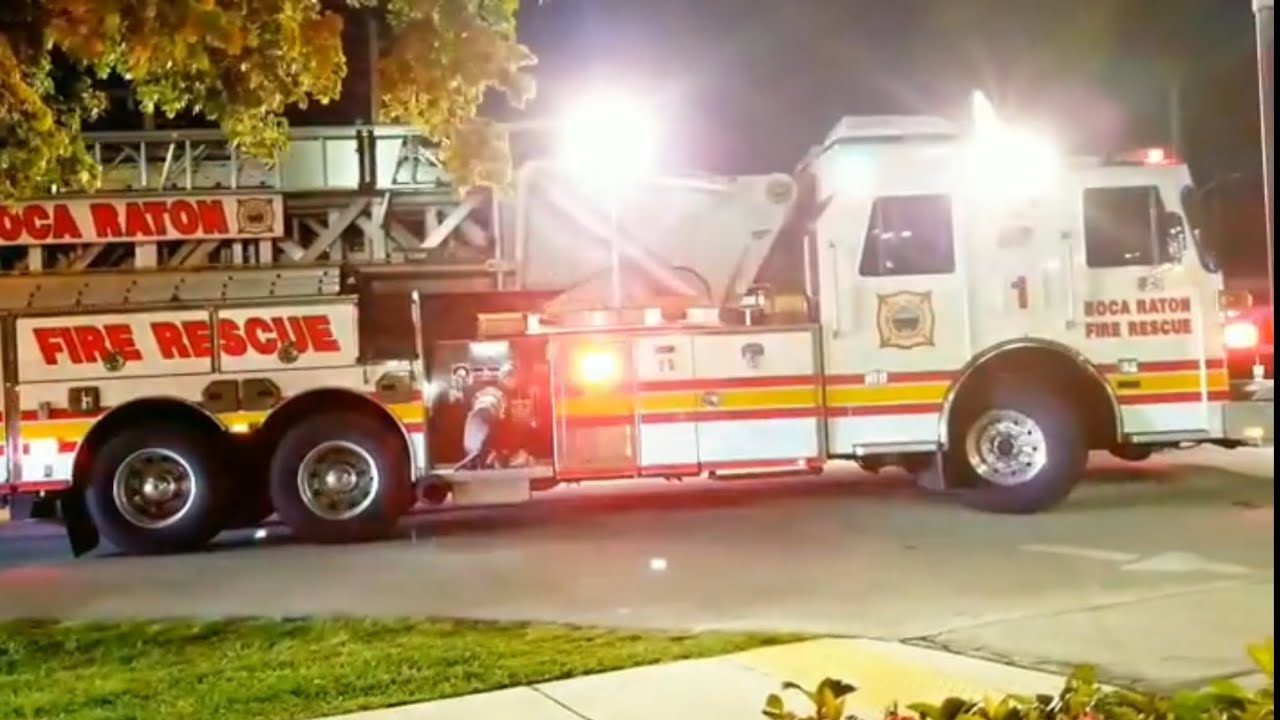 Fire Rescue Boca Raton Florida Fire Truck Responding - YouTube