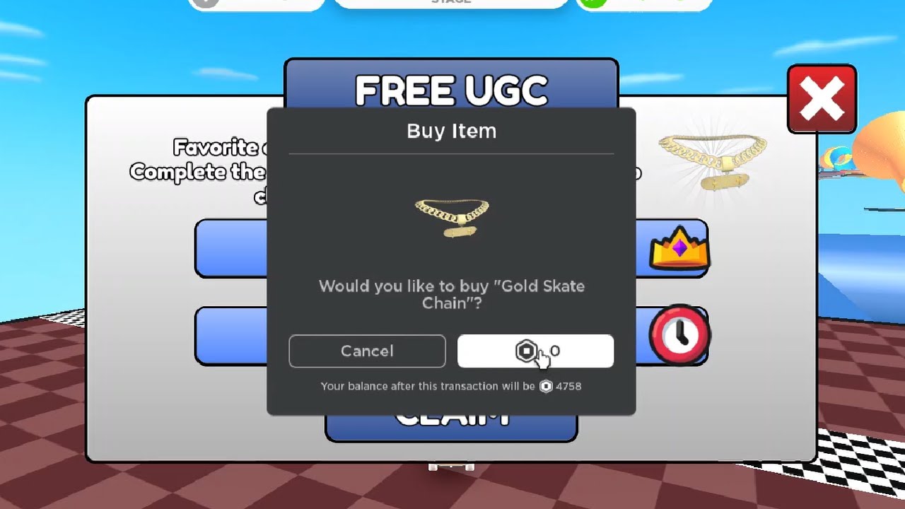 I SNIPED THE GOLD SKATE CHAIN (FREE ROBLOX UGC) - YouTube