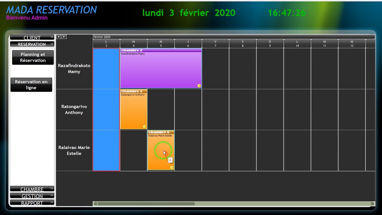 Logiciel de gestion de réservation - YouTube