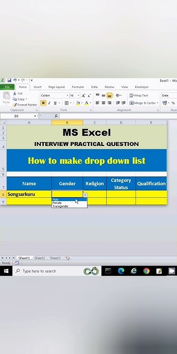 MS Excel | Drop Down list | Data validation #shorts #viral - YouTube