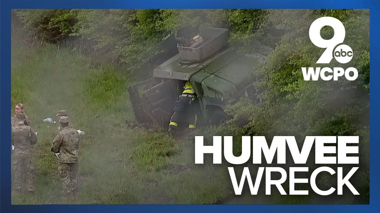 3 hurt in highway crash involving military convoy - YouTube