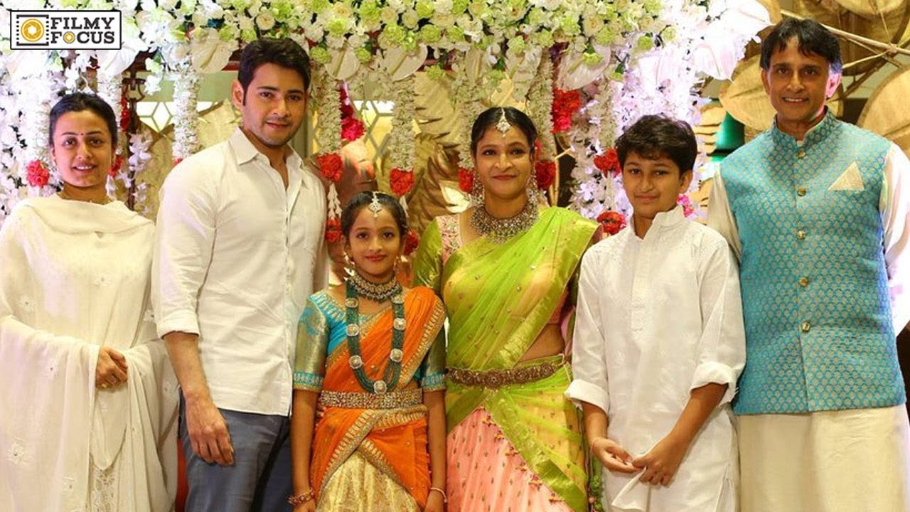 Mahesh Babu & His family at his sister Manjula's Daughter Half Saree ...