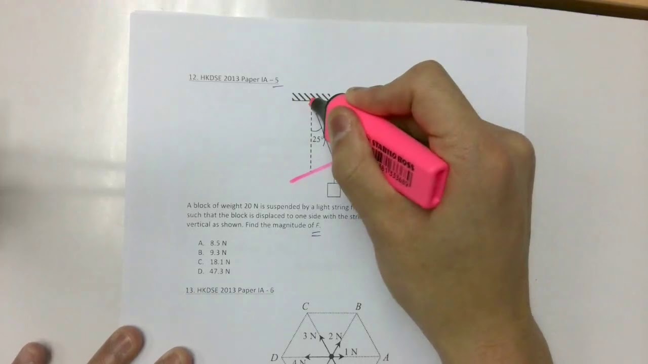 [秒殺 DSE Physics]Past Paper: HKDSE 2013 1A Q5 - YouTube