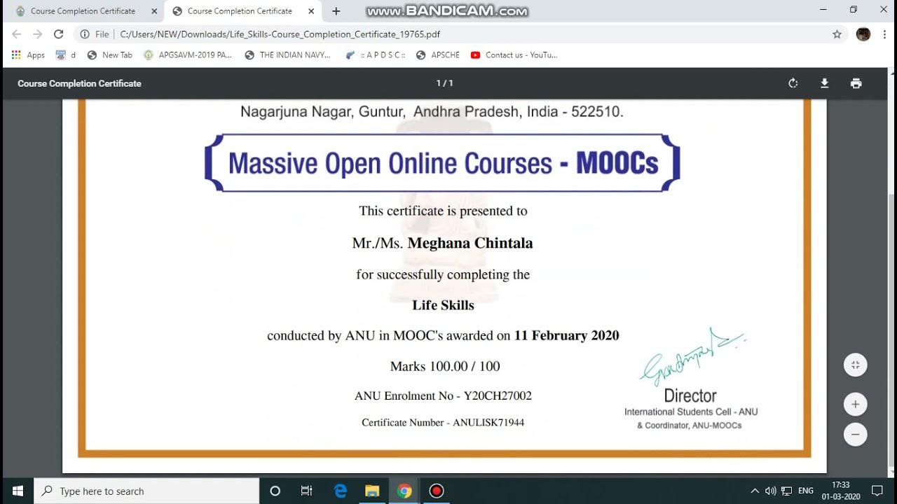 How to Download anu moocs certificate download || ANU Massive Open Online Courses Certificate ...