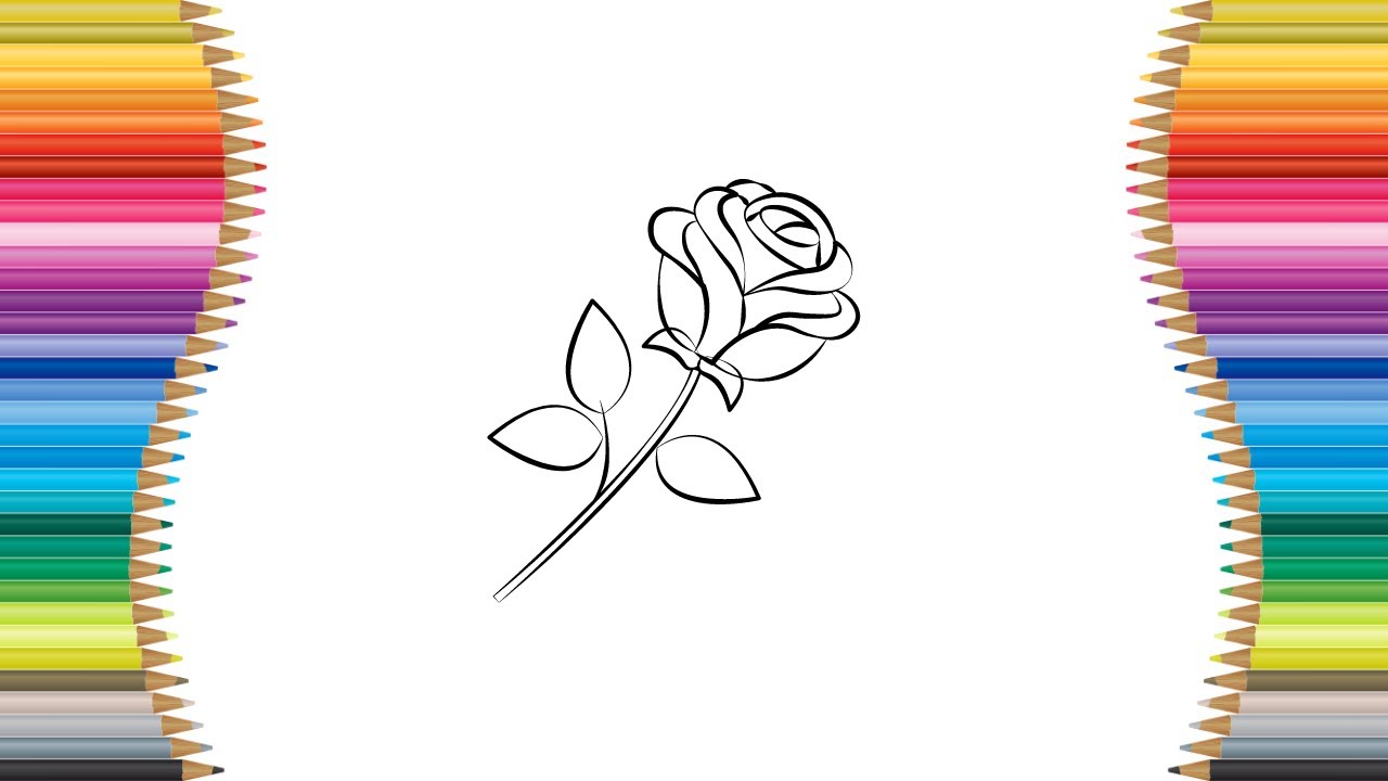 Coloring a Rose- Easy Drawing and Coloring for Kids and Toddlers - YouTube