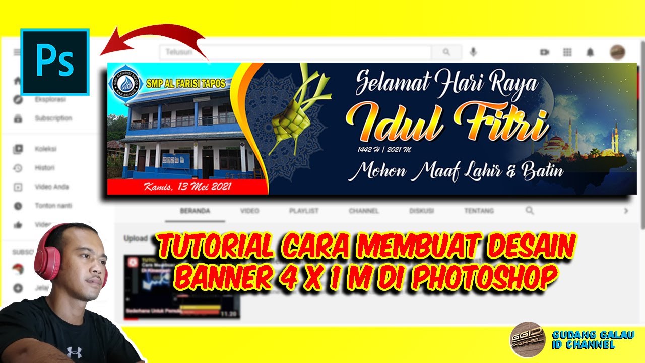 TUTORIAL CARA MEMBUAT BANNER 4 X 1 M DI PHOTOSHOP - YouTube