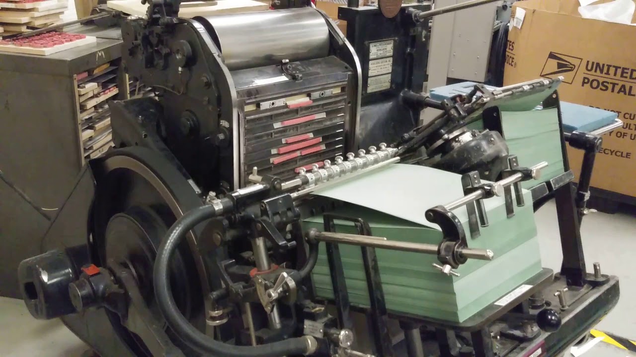 Original Heidelberg windmill press - YouTube