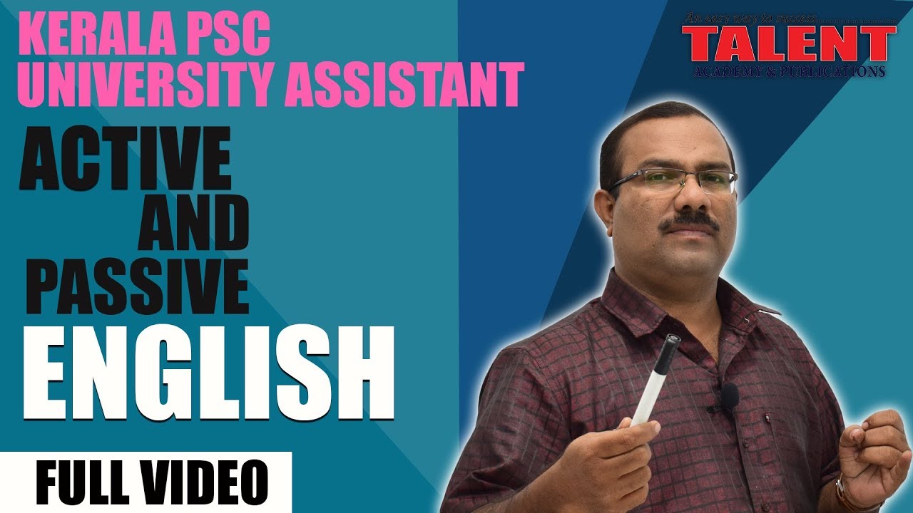 Kerala PSC English Grammar - Active and Passive Voice - Full Video ...