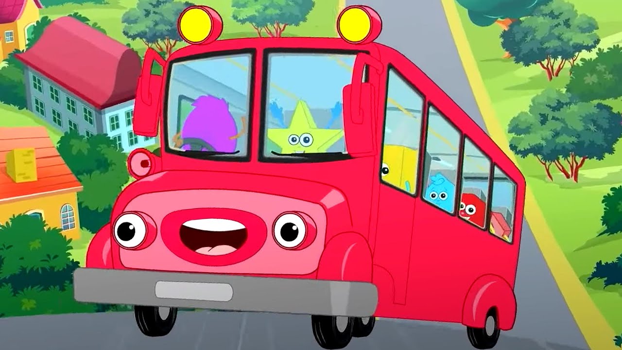 Wheels On The Bus, Red School Bus and Kids Entertainment Video - YouTube