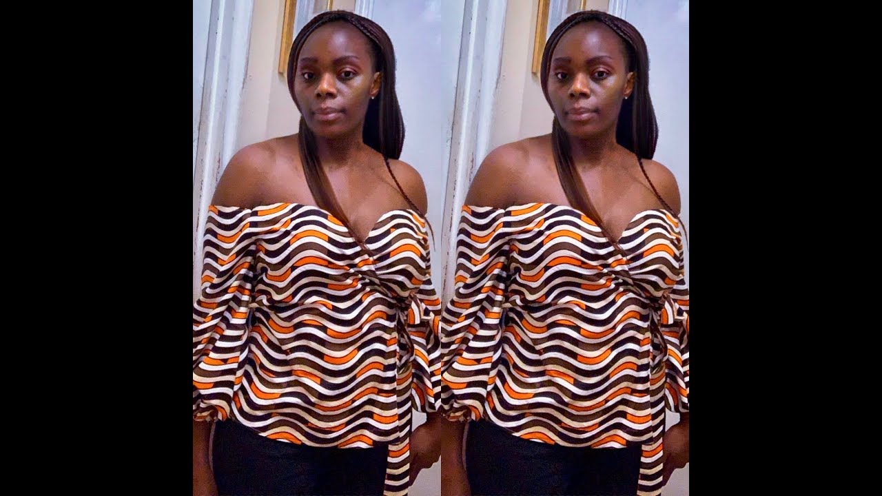 HOW TO MAKE OFF SHOULDER WRAP TOP - YouTube